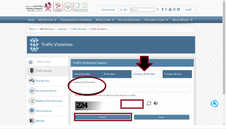 Moi Qatar Traffic Violation Check